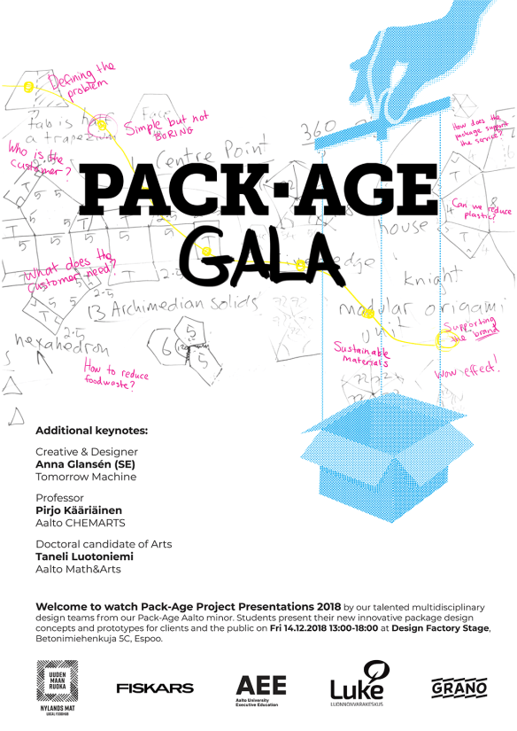 Pack-Age Gala @ Aalto Design Factory on Friday 14.12. | Urban Mill ...